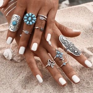 Buckle | Jewelry | New Womens Bohemian Beach Bae 9pc Ring Set | Poshmark